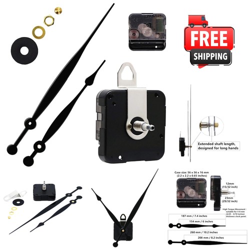 Battery Powered DIY Quartz Clock Movement Kit with 10.2 Inch Spade ...