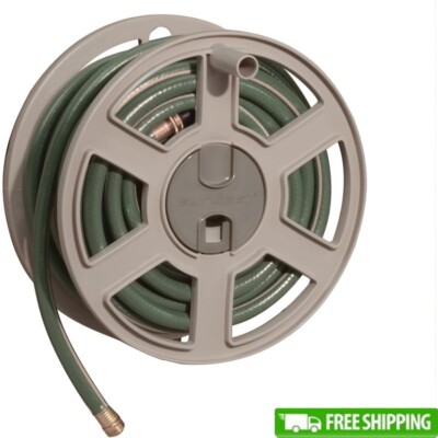 Wall Mounted 100ft Hose Reel Space Saving Garden Storage Easy Winding ...
