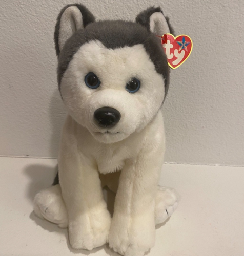 Rare TY BEANIE BABIES BABY NANOOK 1999 GREY HUSKY DOG BLUE EYES UPC ...