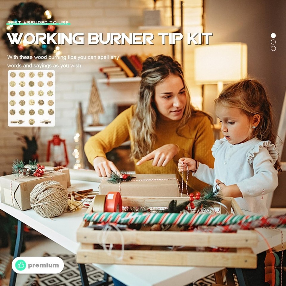 VILLCASE 26pcs Wood Burning Letters Tips - Alphabet Stamp Set for ...