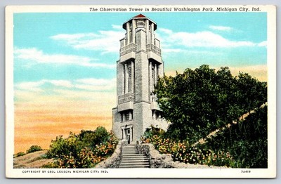 Michigan City, IN Postcard - Washington Park Observation Tower | eBay