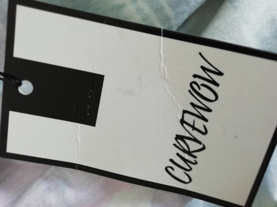 CurveWow Size 26 28 White Purple Green Soft Stretchy Dress Tropical ...