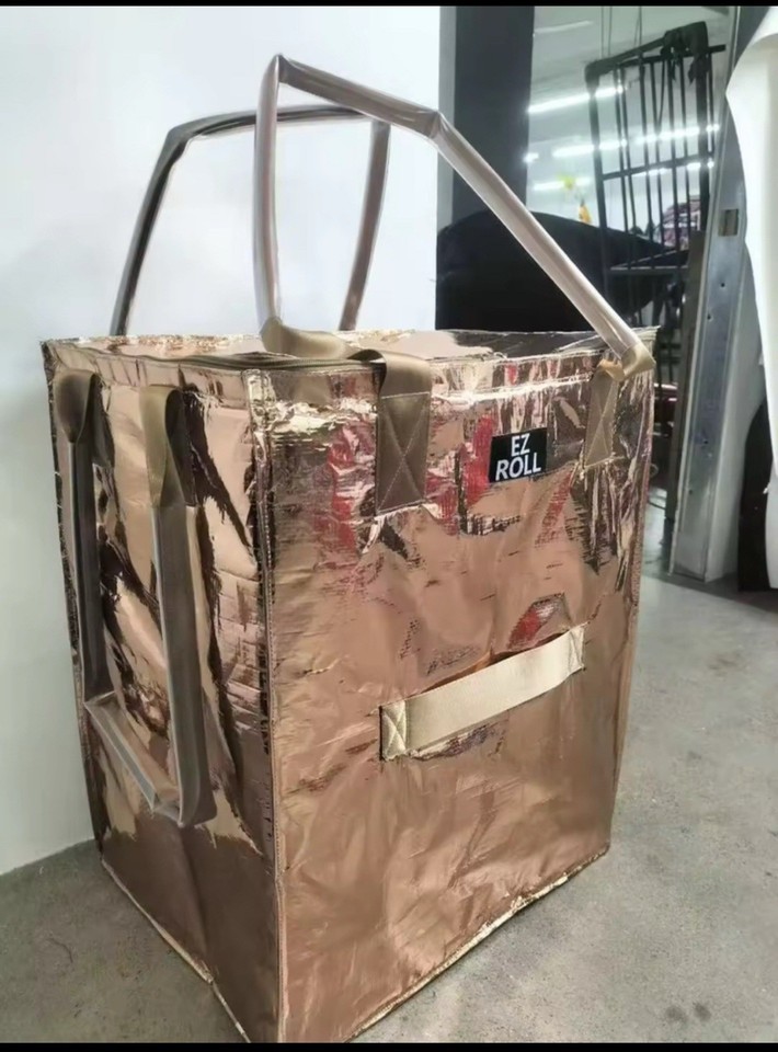 Ez ROLL Large Rolling Tote Bag with Zip Top & Button Closure, Black | eBay