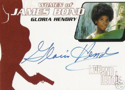 2003 WOMEN OF JAMES BOND MOTION GLORIA HENDRY AS ROSIE CARVER AUTOGRAPH ...