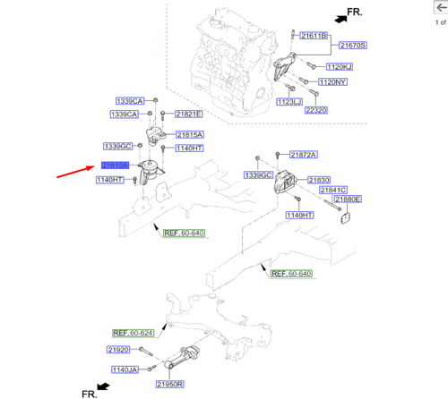 Support de montage moteur KIA SPORTAGE QL MK4 21810D9200 NEUF ORIGINAL ...