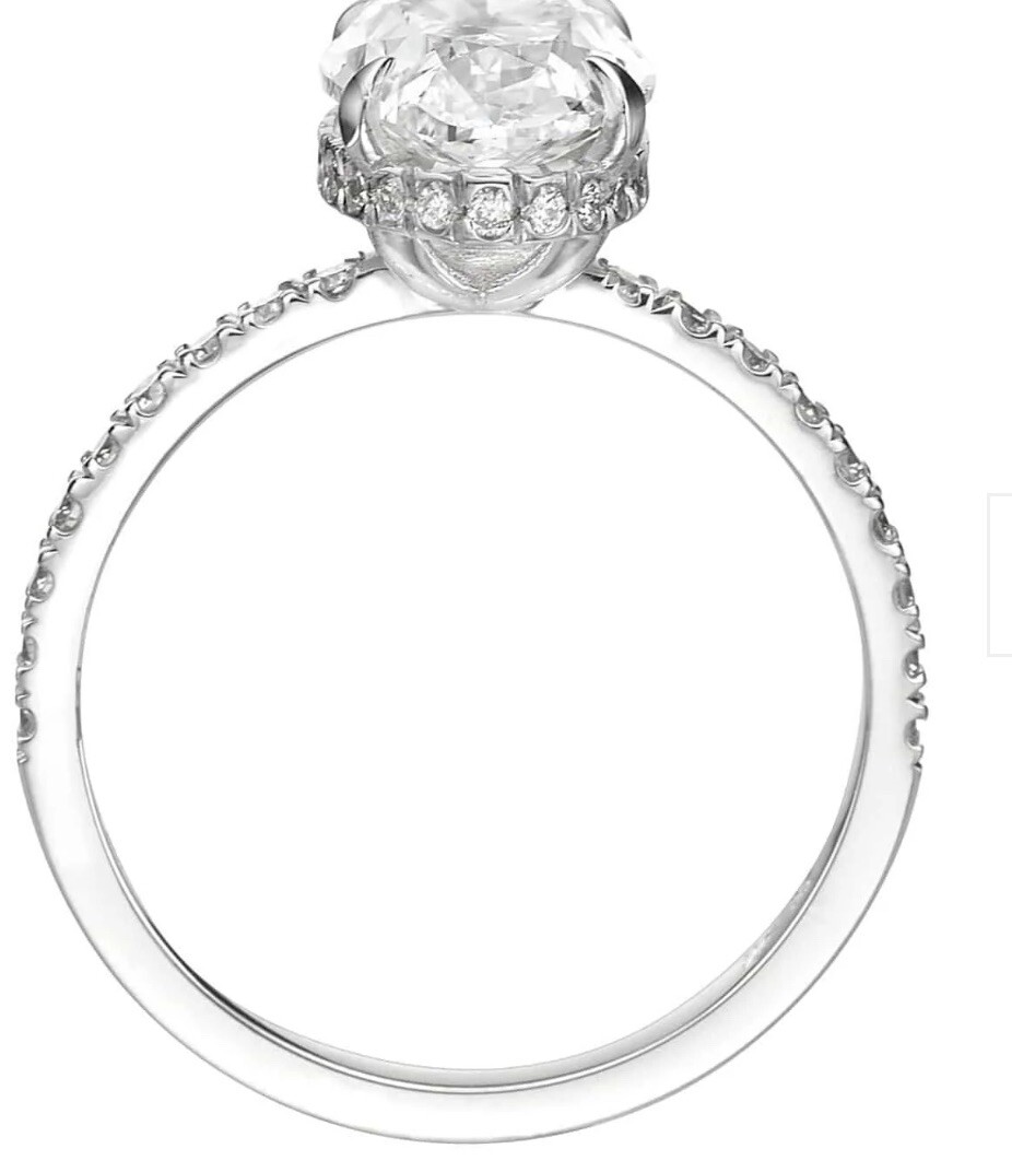 Oval Natural diamond engagement ring 2.5 ct size 5.5 Hidden Halo | eBay
