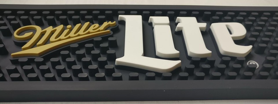 MILLER LITE THROWBACK LOGO BEER BAR MAT RUNNER BEER COASTER 21x3.5 NEW ...
