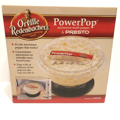 Presto Power Pop Microwave Multi-Popper Popcorn Orville Redenbacher NEW ...