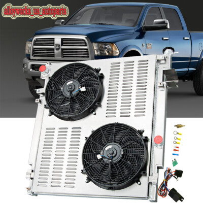 3 ROW Radiator Shroud Fan Fit 2010-2012 Dodge Ram 2500 3500 4500 5500 6 ...