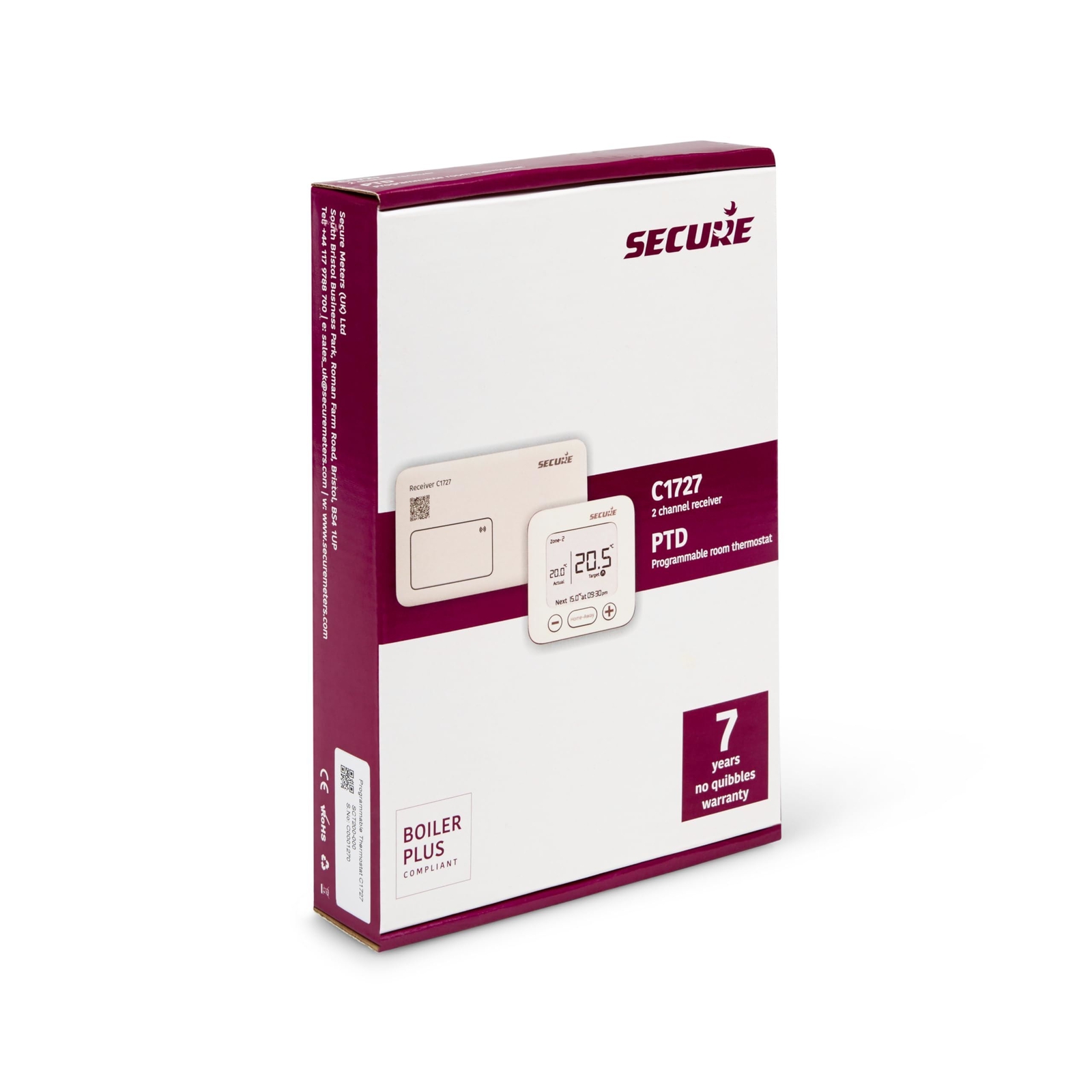Secure C1727 Smart Programmable Thermostat 2 Channel Bluetooth App ...