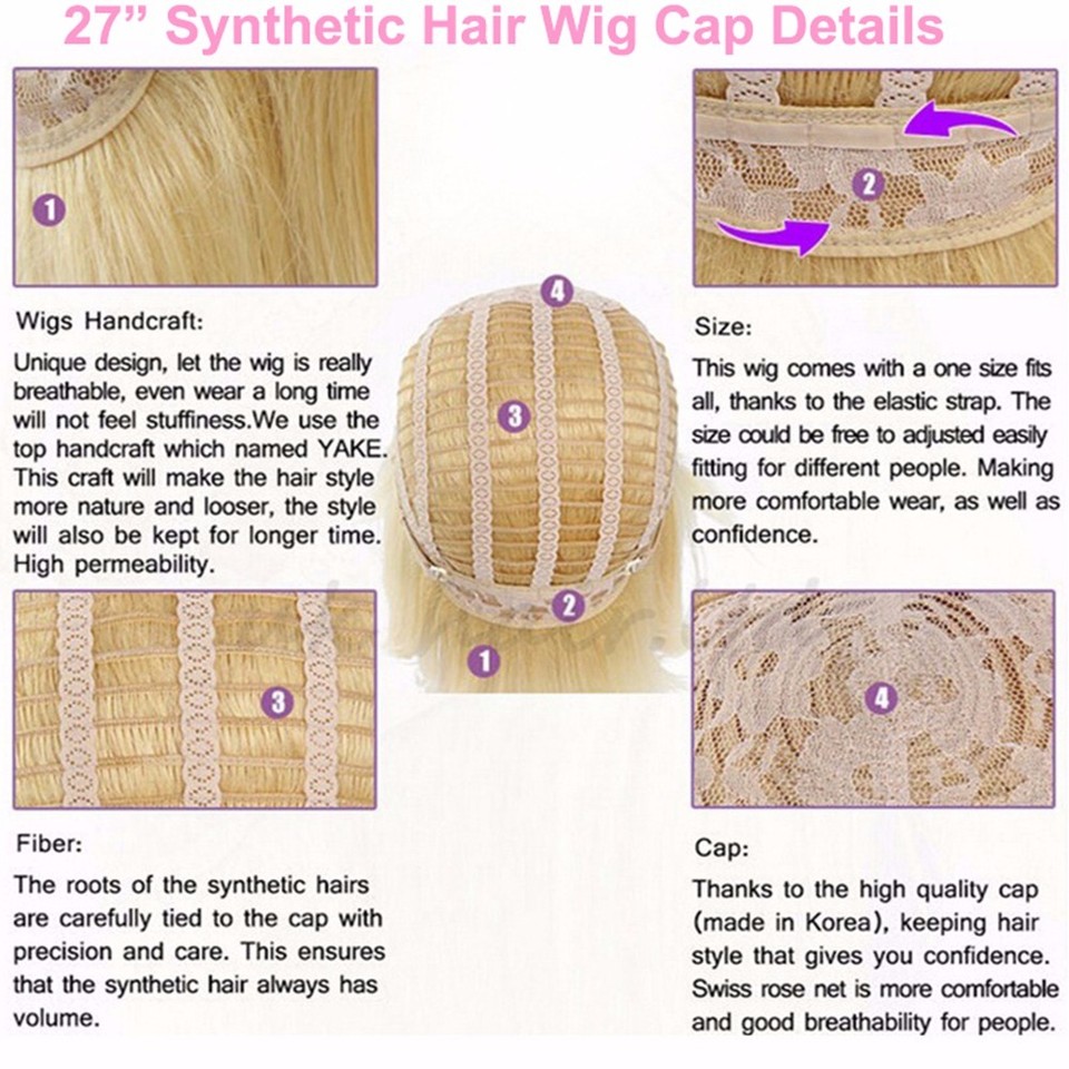 100% Real Thick Women Wigs Curly Wavy Layer Straight Cosplay Long Wig ...