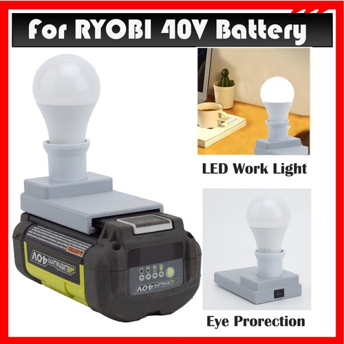 LED Work Light For Ryobi 40V Series Lithium Battery Portable E27 Bulb ...