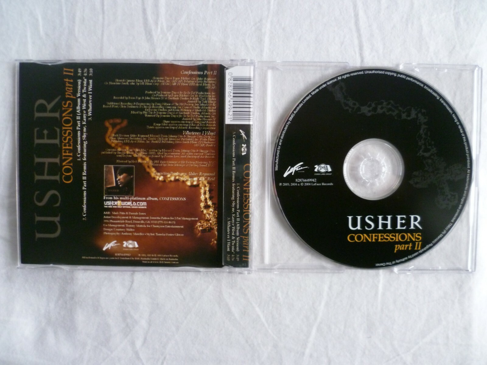 Usher "Confessions Part II (Remixes)" CD Single - Ft. Shyne, Kanye West ...