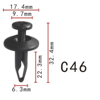 5X Fit Land Rover RYQ500070 Fastener Radiator Rivet Push-Type Retainer ...