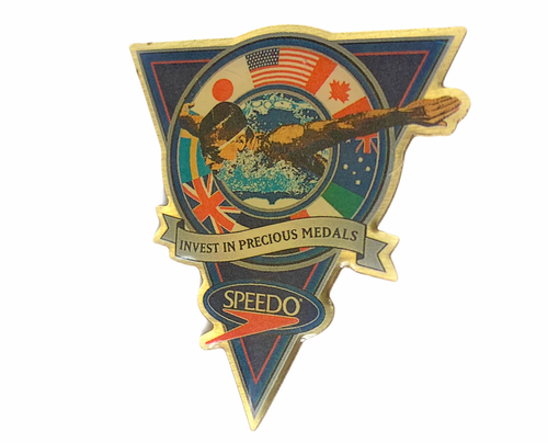 Olympic Speedo Invest In Precious Medals Pin Vintage | eBay