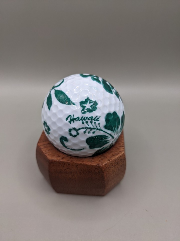 Hawaii Logo Golf Ball Floral Collector Ball Green Hibiscus Flowers | eBay