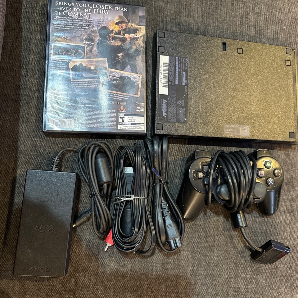 Sony PlayStation 2 PS2 Slim Black SCPH-90001 Console Bundle | eBay