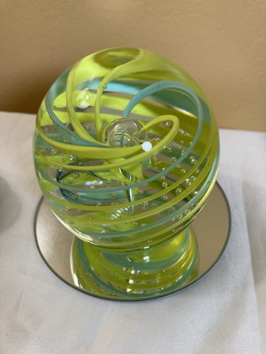 Studio Art Glass Swirl Paperweight Signed | eBay
