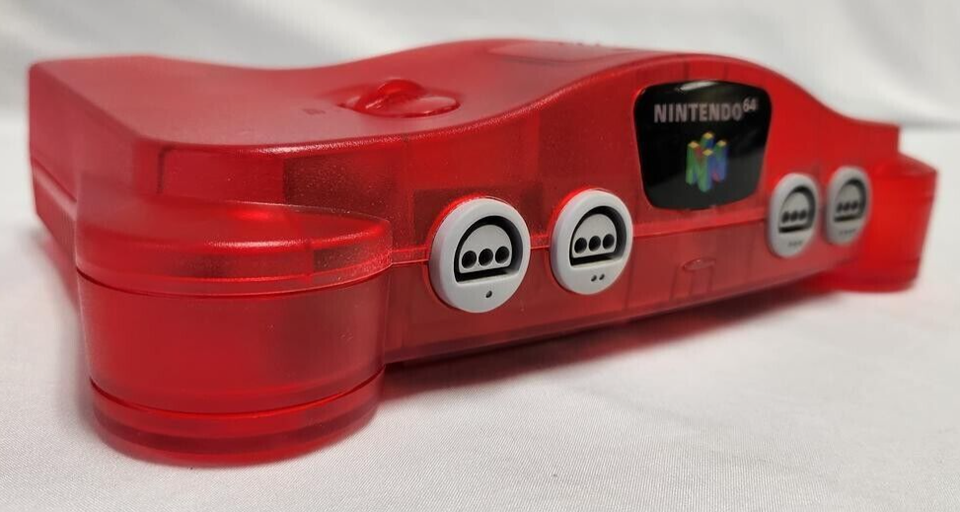 Vtg N64 Funtastic Watermelon Translucent RED Nintendo-64 Gaming Console ...