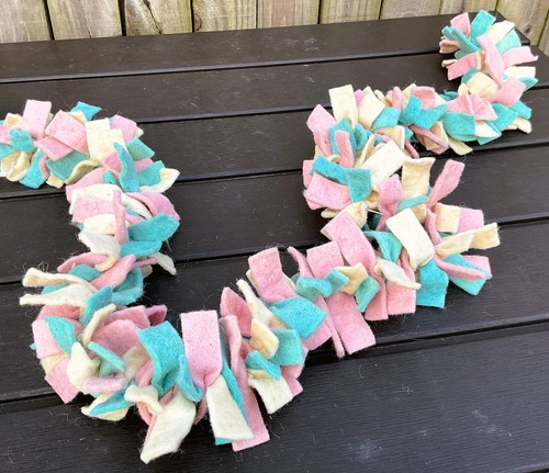 Michaels Ashland Spring Decor - Prim Pastel Felt Strips Fabric Garland ...