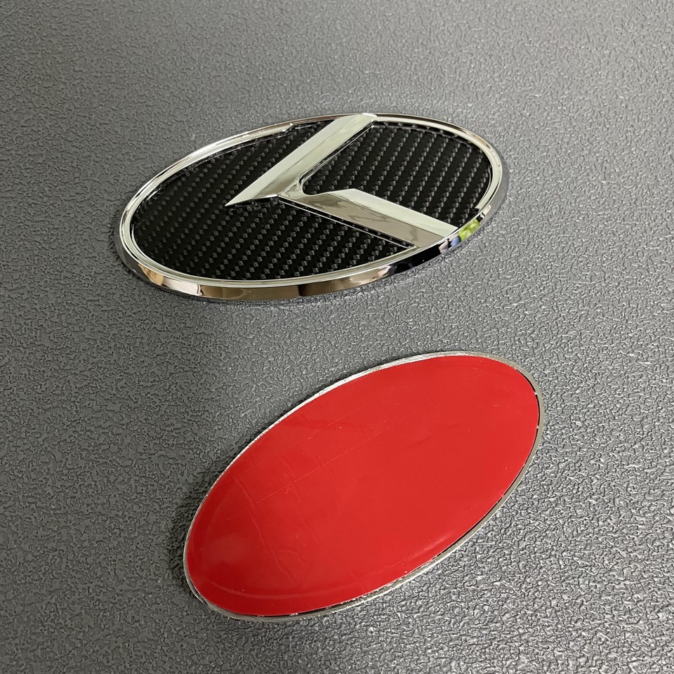 2x Carbon Fiber Black Front Hood Trunk Emblem K Badge For FORTE RIO ...