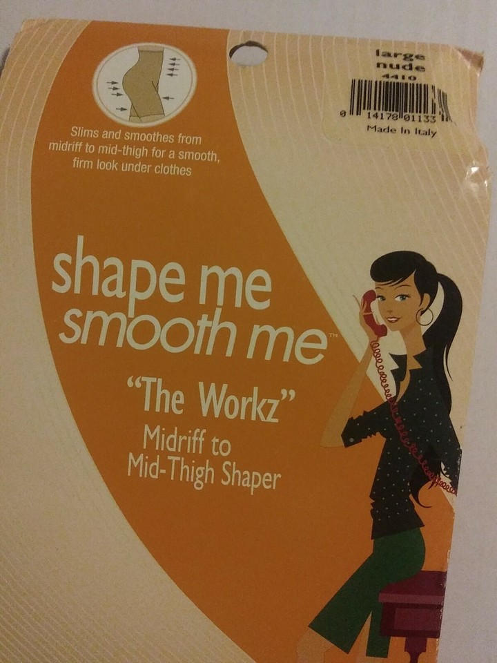 SHAPE ME SMOOTH ME "The Workz" NUDE Large Girdle midriff to mid-thigh ...