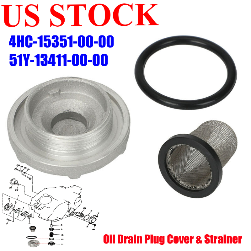 Oil Drain Plug Cover Screen Filter Set For Yamaha Grizzly Kodiak 4HC ...