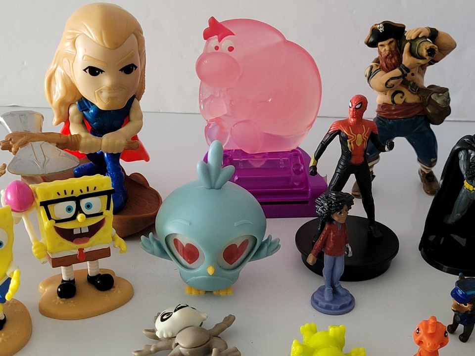 Bundle Mixed Lot Assorted Miniature 2" Plastic Toy Figures Spongebob ...