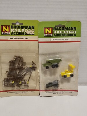 Vintage Bachmann N Scale Construction Vehicles & Phone Poles For Train ...