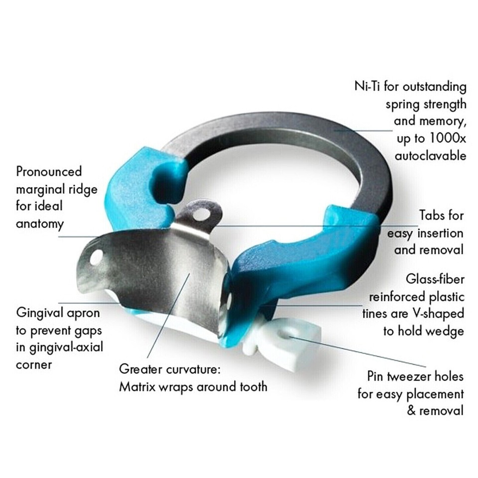 Dental Matrix Bands Ring Sectional Matrice Clamp Fit Garrison Palodent ...