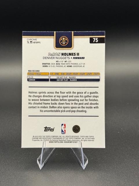 2025-26 Topps Chrome #75 DaRon Holmes II X-Fractor Denver Nuggets | eBay