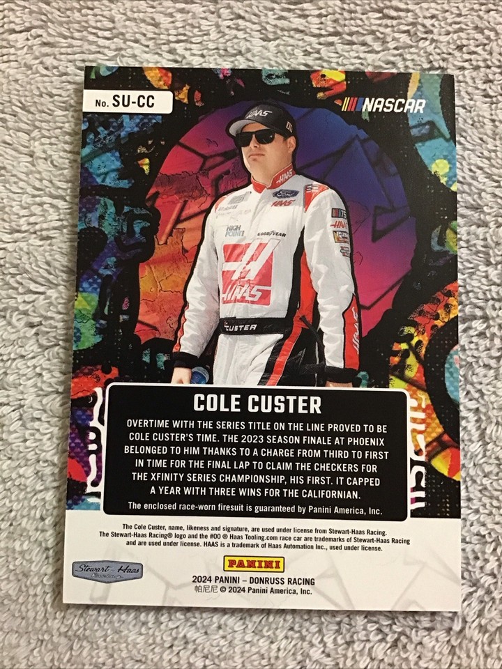 2024 Panini Donruss COLE CUSTER #00 Haas Suited Up Race Used ...