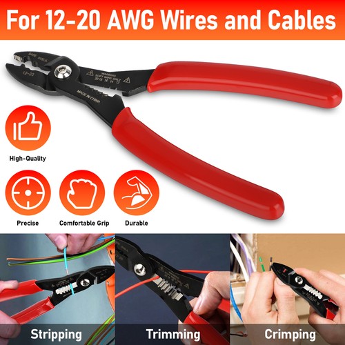 4 in 1 Wire Service Pliers Crimper Stripper Cutter Gripping for 12 ...