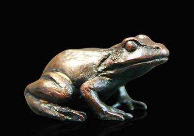 Baby Frog Sitting Solid Bronze Foundry Cast Sculpture Keith Sherwin ...