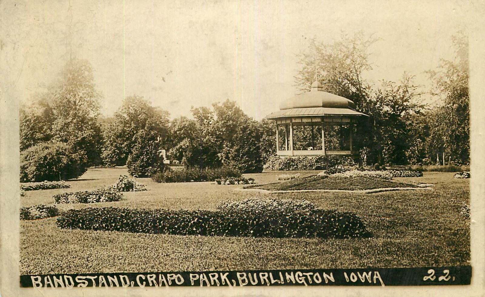 Real Photo Postcard Crapo Park Bandstand, Burlington, Iowa - ca 1910 | eBay