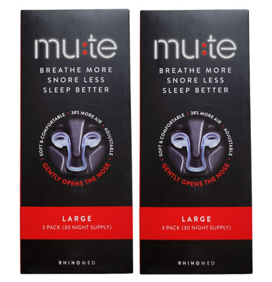 2 Rhinomed Mute Snoring Device 3 Pack Large Nasal Breathing Snore Less ...