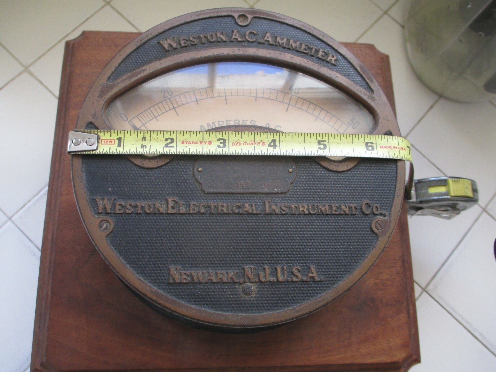 Large Antique Weston Electrical Instrument Meter LA & Pacific Electric ...