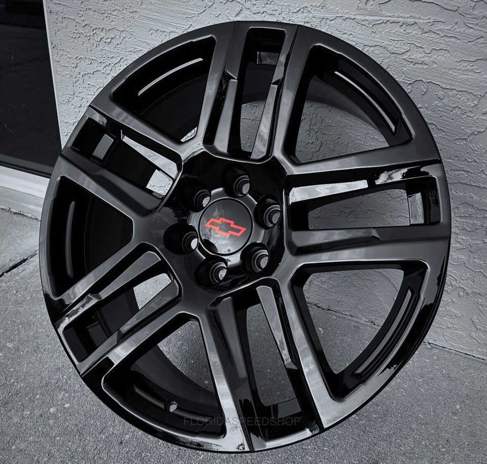 GLOSS BLACK TRAIL BOSS GEN 2 WHEELS 22x9" FITS: CHEVY 1999-2024 ...