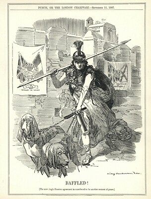 RARE BRITISH CARTOON: The 1907 Anglo-Russian Agreement COLONIALSM ...