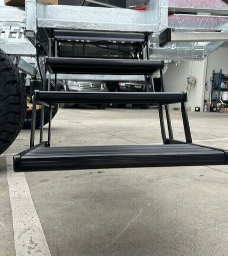 CARAVAN RV CAMPER TRAILER ALUMINUIM TRIPLE STEP WITH LED LIGHT 3 STEP ...
