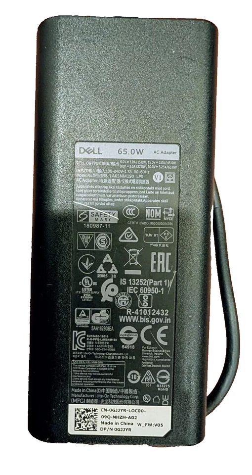 Dell Laptop Charger 65W Watt USB Type C AC Power Adapter LA65NM190 ...