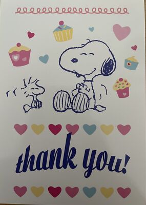 Carte Postale - Peanuts - Snoopy - Merci - thank You - Size 10x15cm | eBay