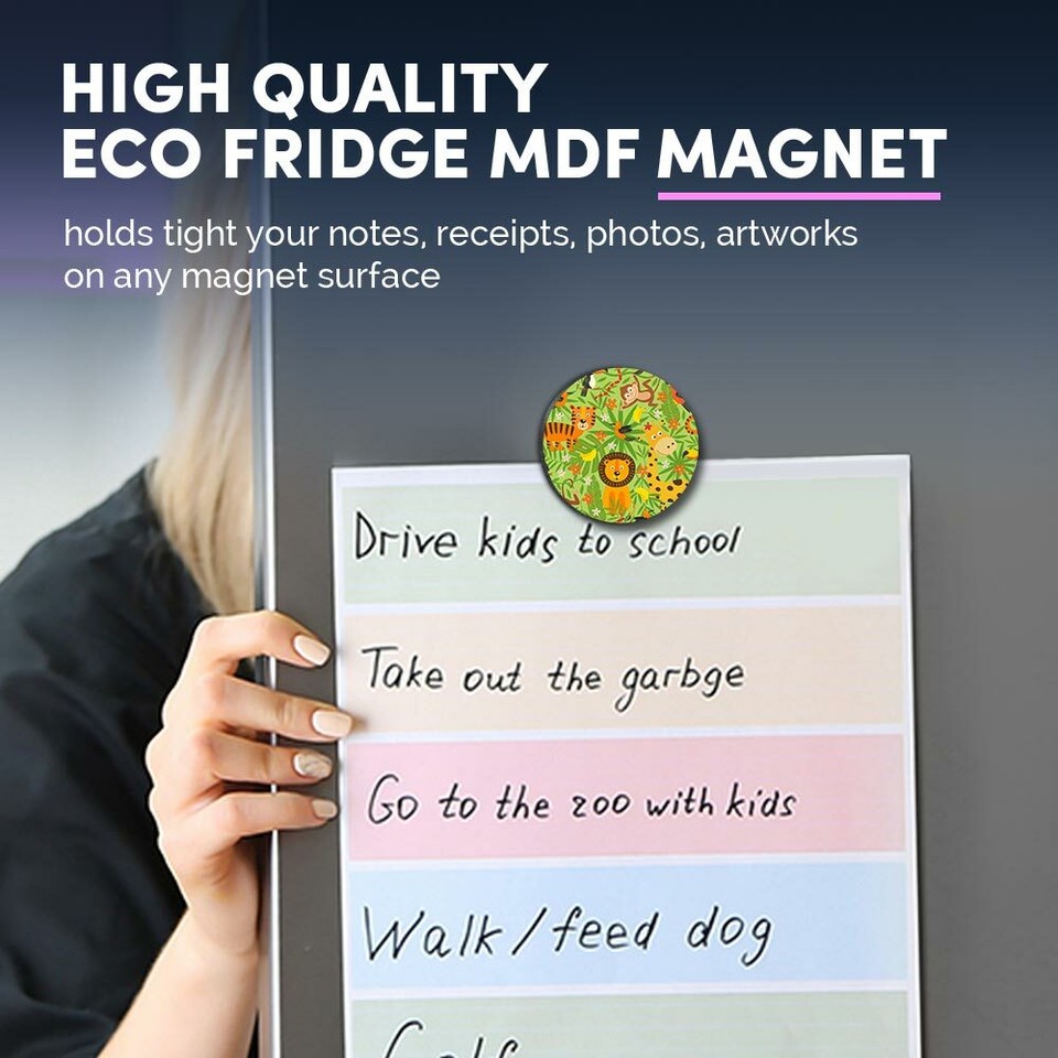 Round MDF Magnets - Jungle Animals Monkey Lion Zebra Giraffe #45445 ...