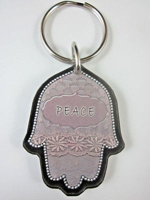 Judaic Key Ring Acrylic HAMSA PEACE / SHALOM | eBay