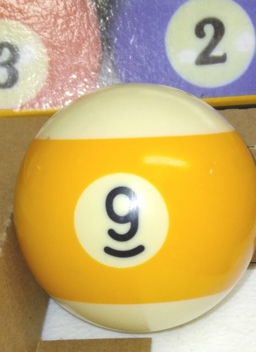 #9 Yellow Stripe Individual Pool Ball Billiard 2 1/4” Regulation ...