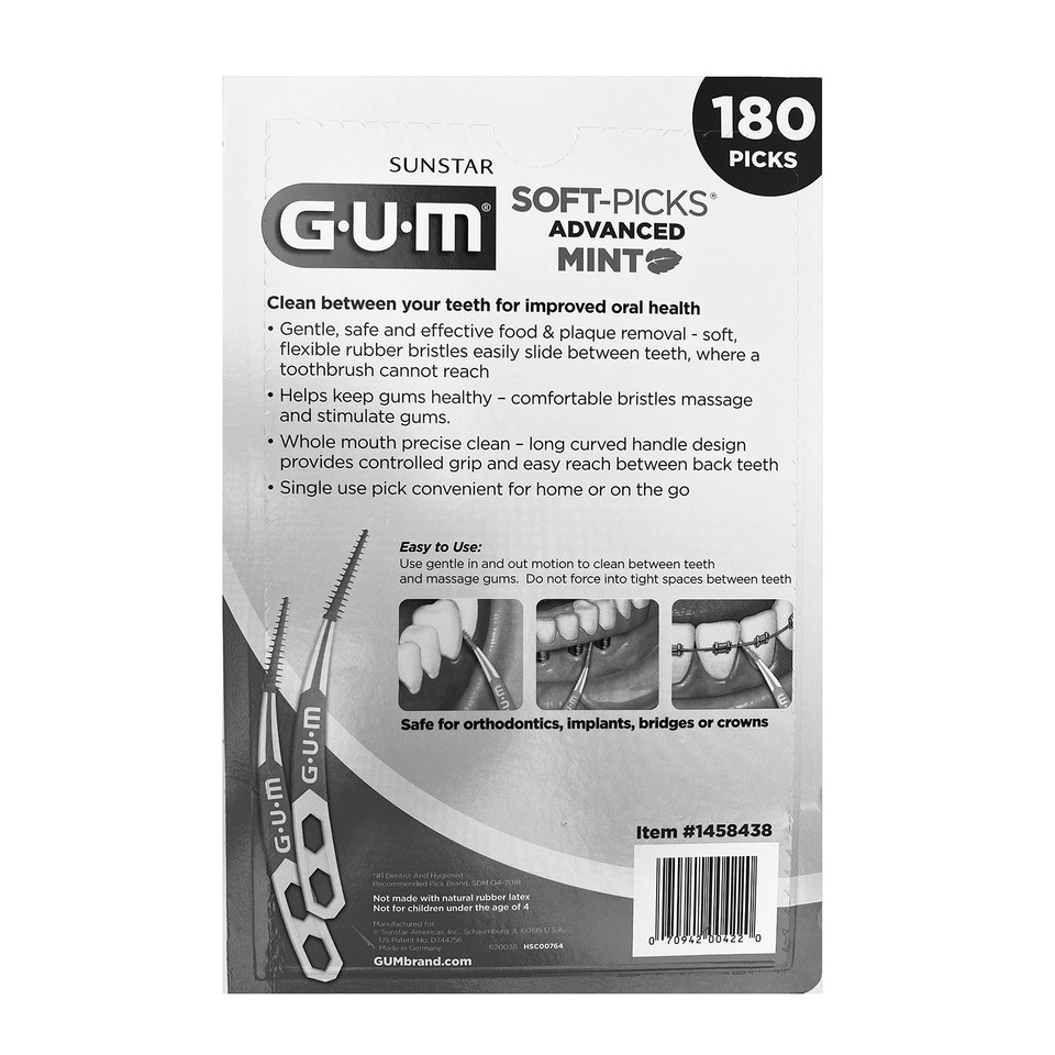 180 Count Dental Floss Picks with Rubber Handle for Gentle Oral Hygiene ...