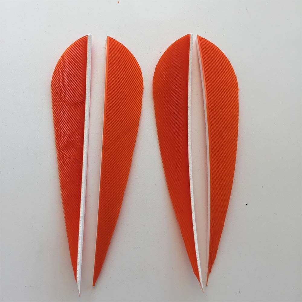 50PCS 4 Inch Orange Parabolic Fletches Feather Fletching RW LW | eBay