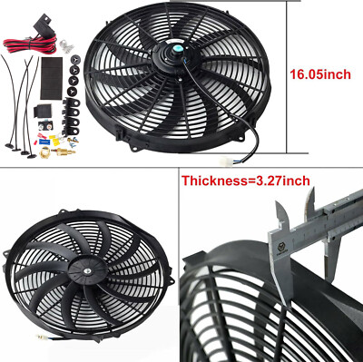 For Spal 16" Thermo Fan Skew Blade 12v Puller 3000CFM Low Profile ...