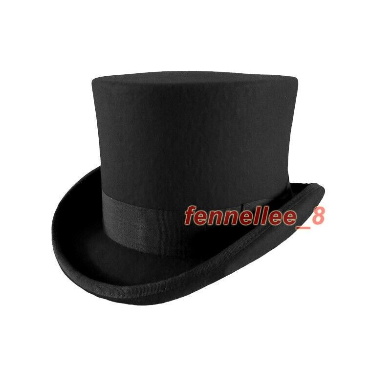 Vintage Wool Victorian Mad Hatter Top Magic Hat Gentlemen Performing ...