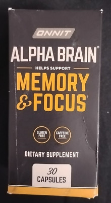 ONNIT Alpha Brain Memory & Focus Cognitive Support 30 Capsules New! Exp ...